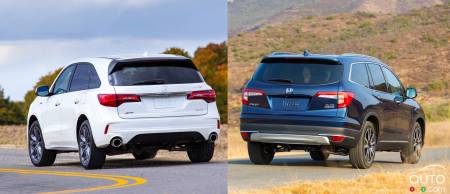 Comparison: 2019 Honda Pilot vs 2019 Acura MDX | Car Reviews | Auto123